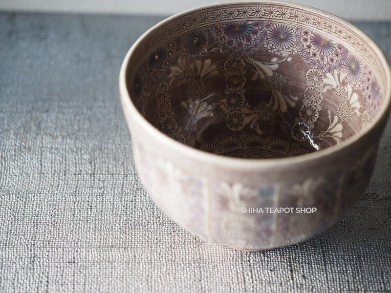 Matcha Bowl Proper Japanese Tea Ceremony Chawan Purple Mishima Pattern ...