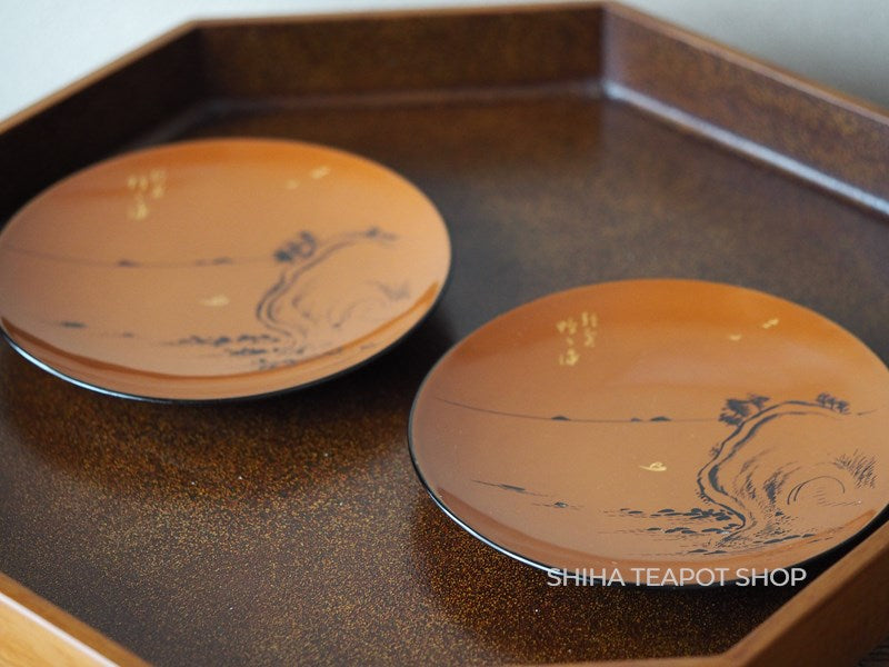 Japanese Antique Lacquer Urushi Plate Mountain & water (Used) – SHIHA ...