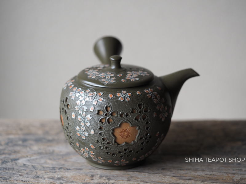 SHUNEN Double Wall Lacy Sakura Tokoname Kyusu Teapot SH57 二代舜園 （Made i ...